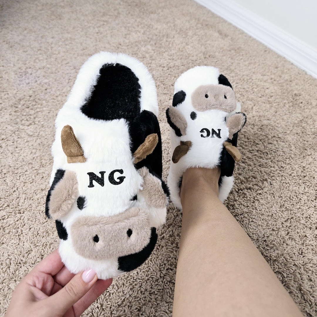 Custom Cow Slippers, Slippers Cow, Slippers Western, Animal Slippers ...