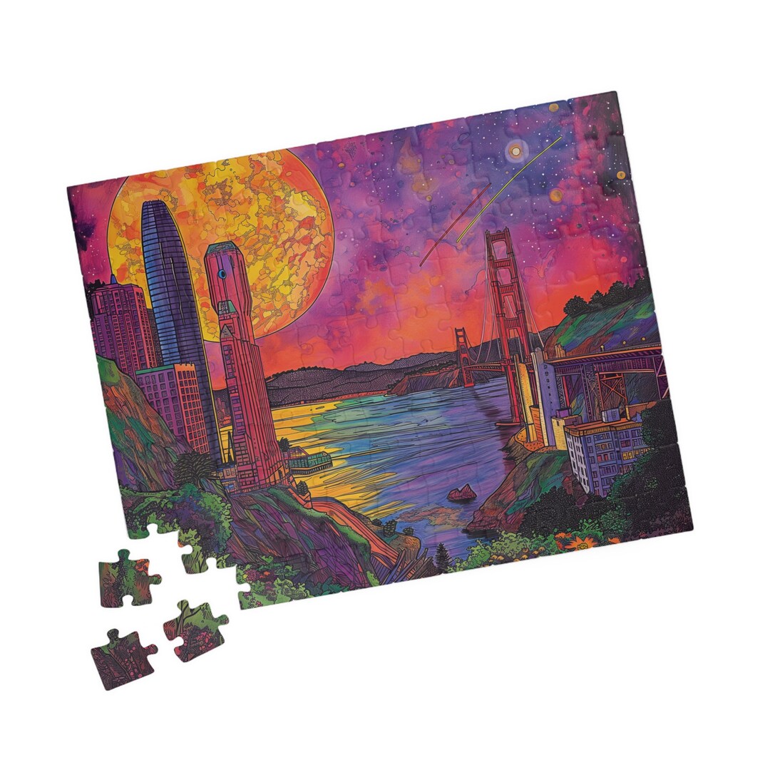 San Francisco Puzzle, Futuristic, Elon Musk Puzzle, New York City Puzzle, Trippy Tumbler ...