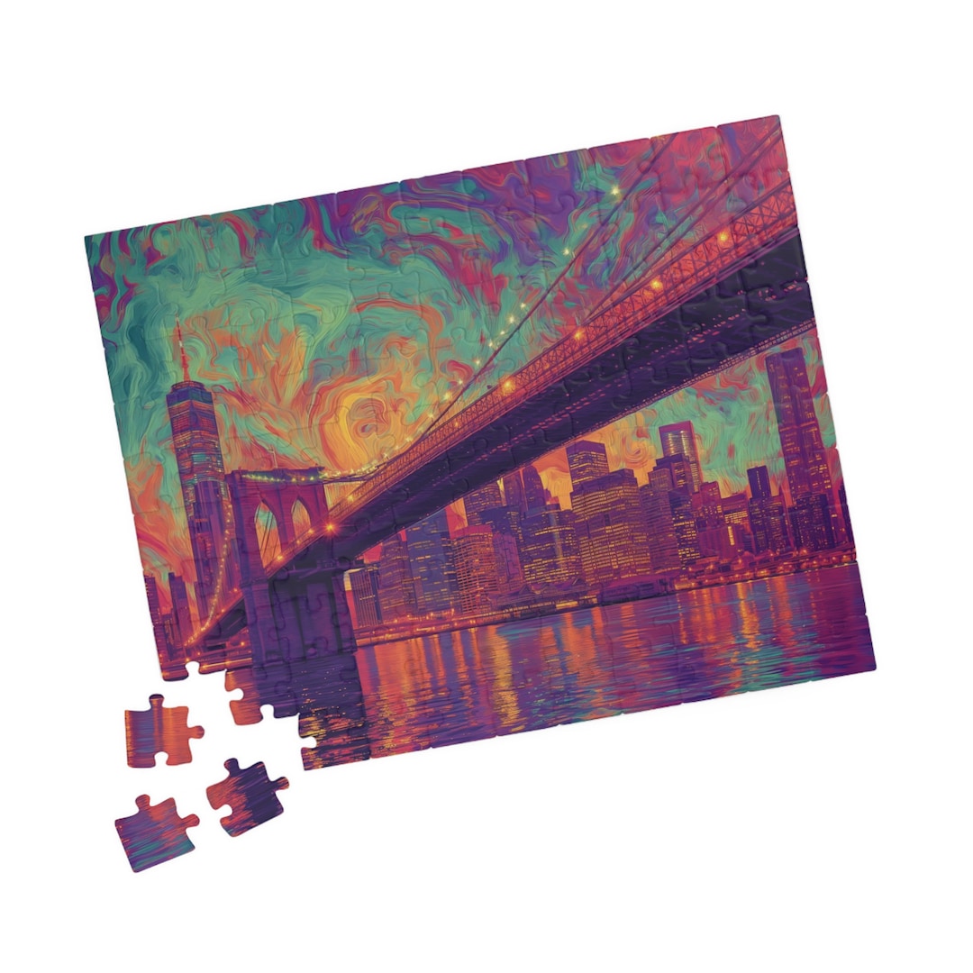 Brooklyn Bridge Puzzle, New York City Puzzle, Trippy Tumbler ...