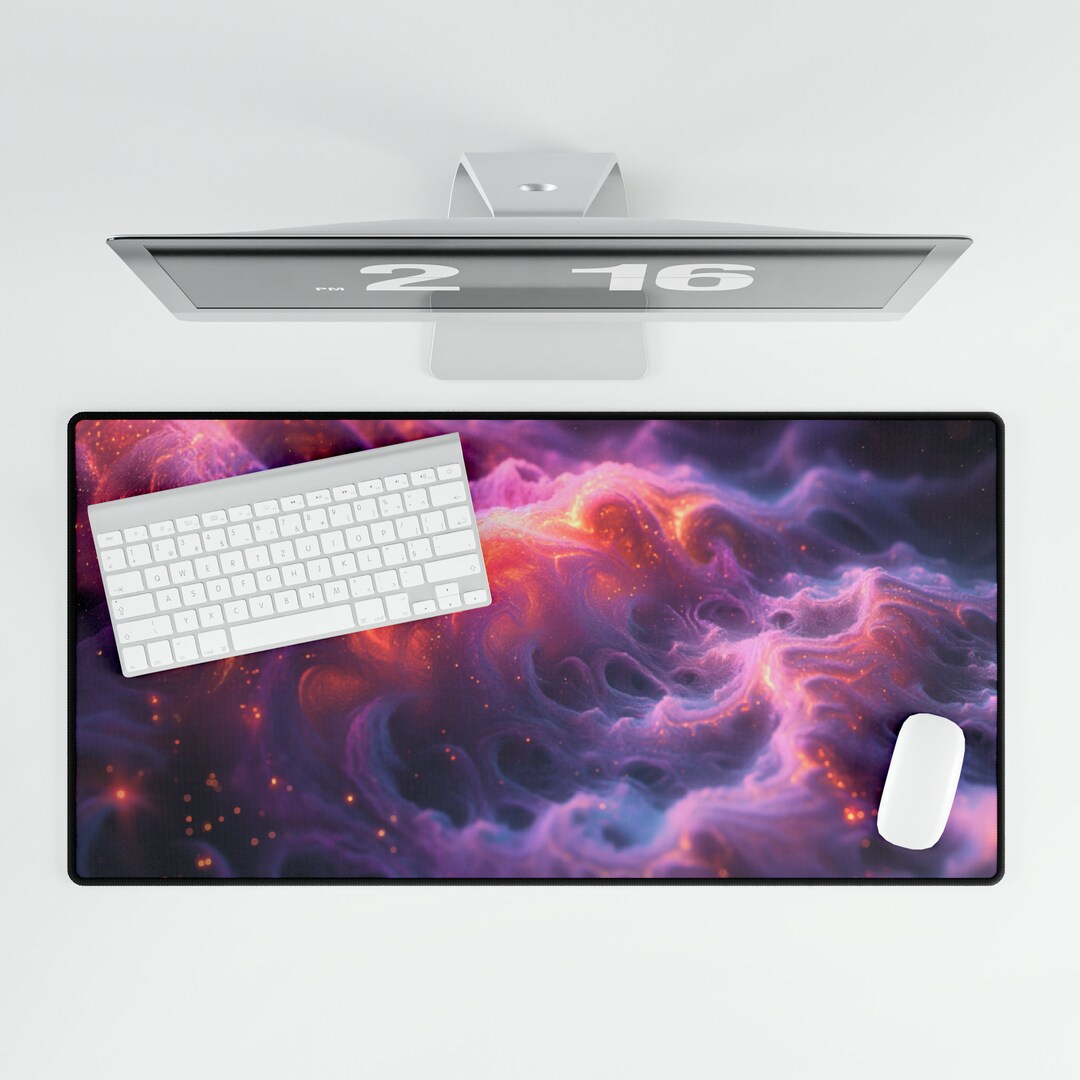 Psychedelic Desk Mat, 3 Sizes, Space Dust, Galaxy Mousepad, Trippy Desk ...