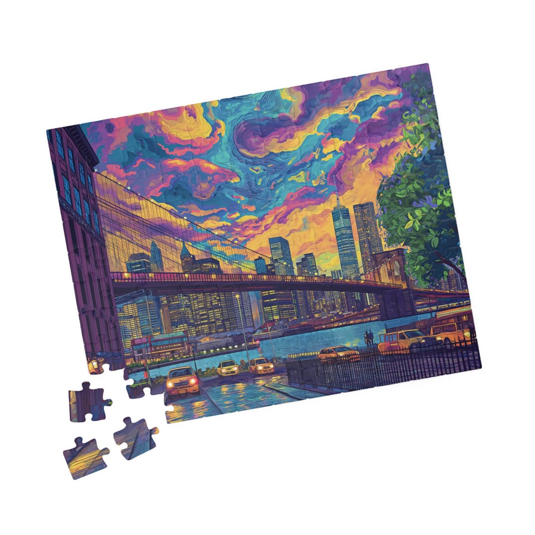 Brooklyn Bridge Puzzle, New York City Puzzle, Trippy Tumbler ...