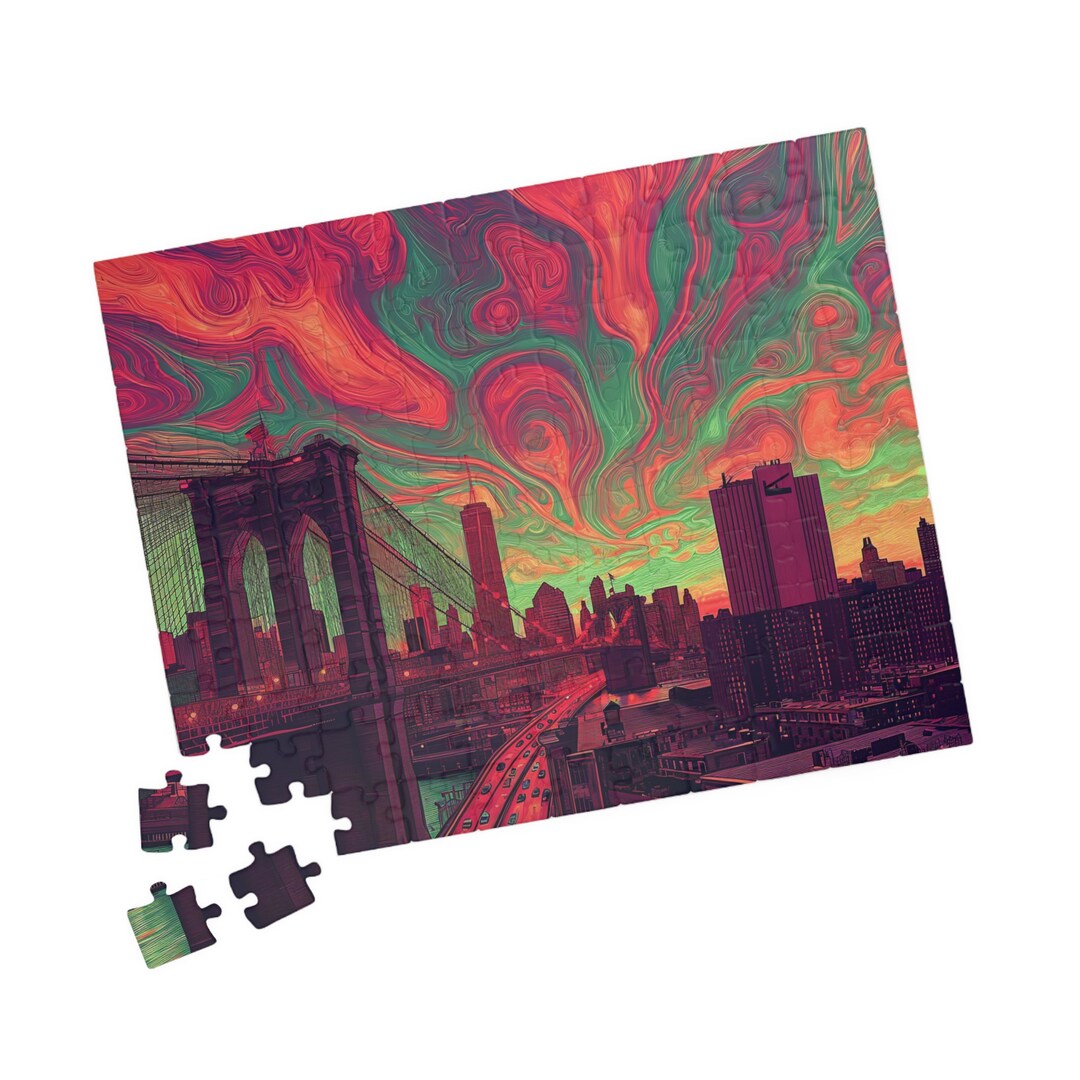 Brooklyn Bridge Puzzle, New York City Puzzle, Trippy Tumbler ...