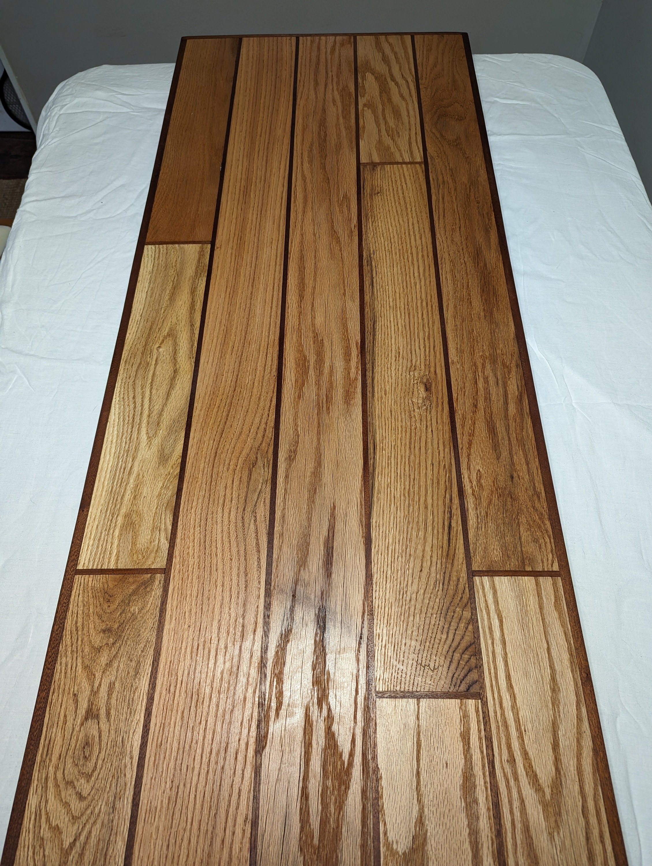 Red Oak table Top With Mahogany Inlay and Trim - Etsy