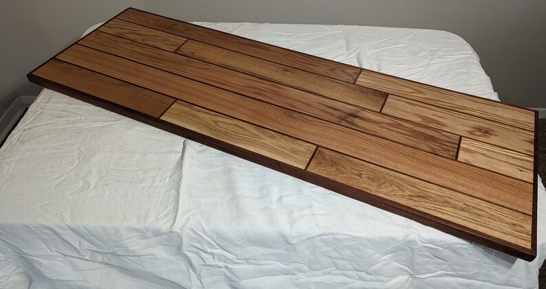 Red Oak table Top With Mahogany Inlay and Trim - Etsy