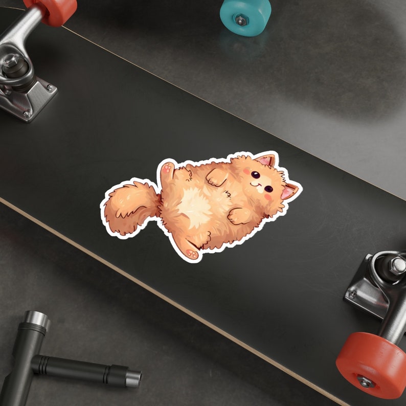 Fluffy Ginger / Orange Cat Die-cut Sticker, Floofy Cat, Gifts for Her ...