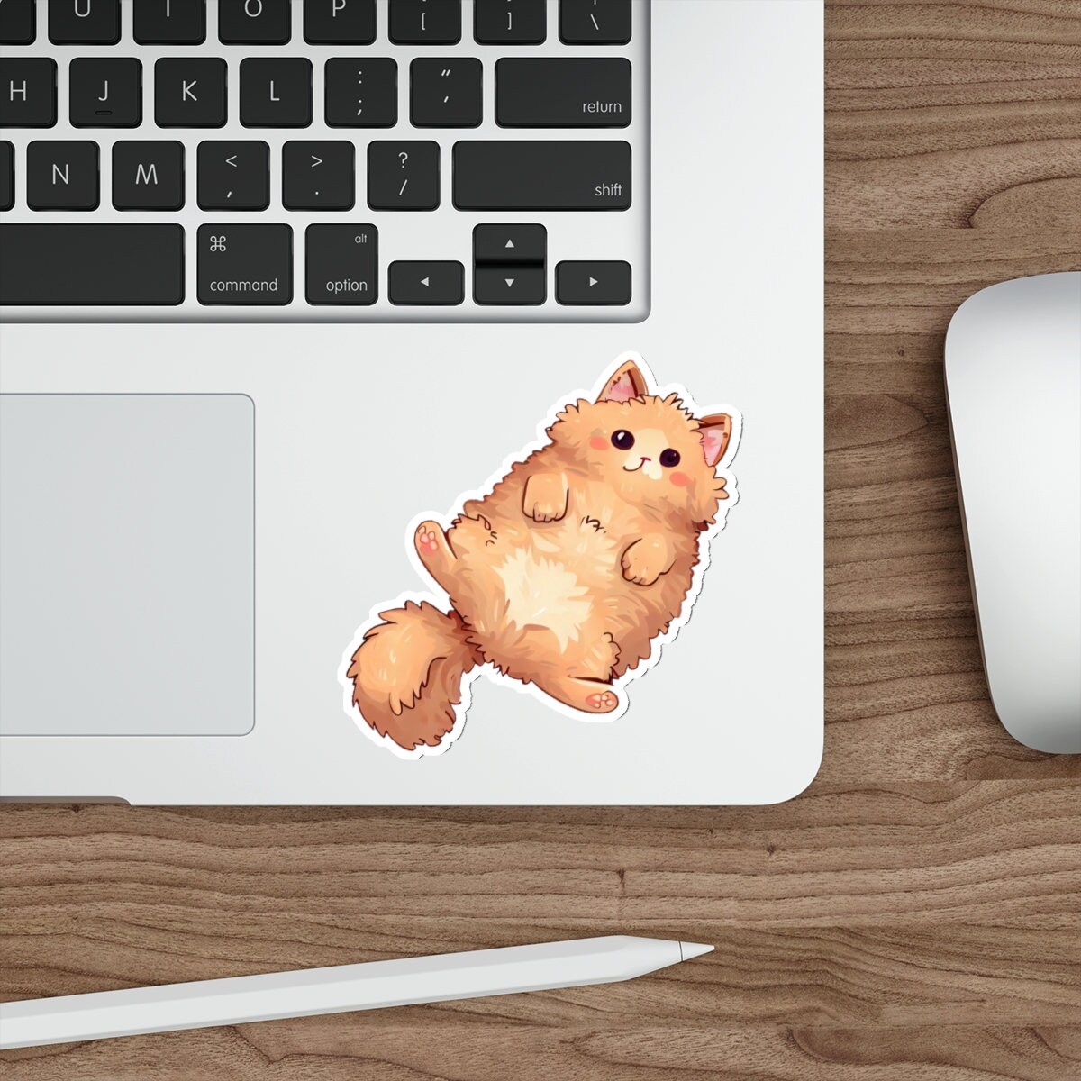 Fluffy Ginger / Orange Cat Die-cut Sticker, Floofy Cat, Gifts for Her ...