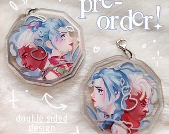 Ekko and Powder Pendant Keychain | Arcane - Etsy