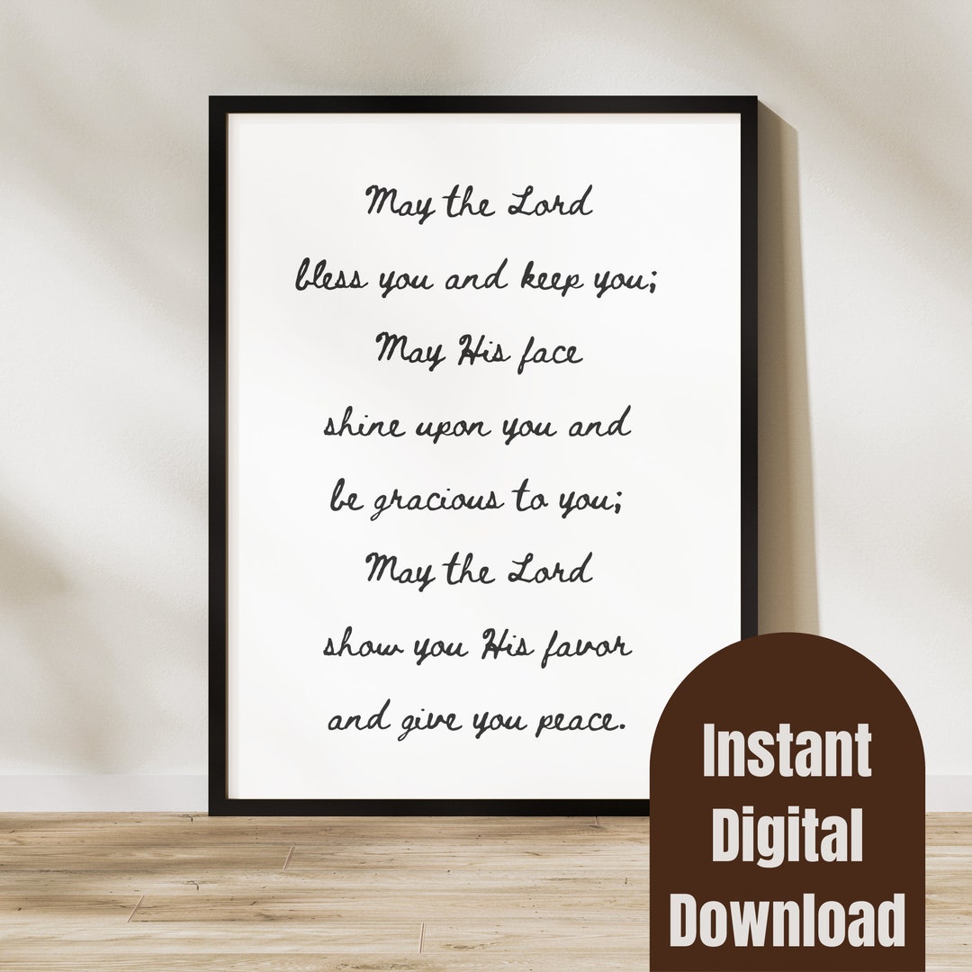 The Blessing Prayer Printable Wall Art, Prayer Printable, Bible Verse ...