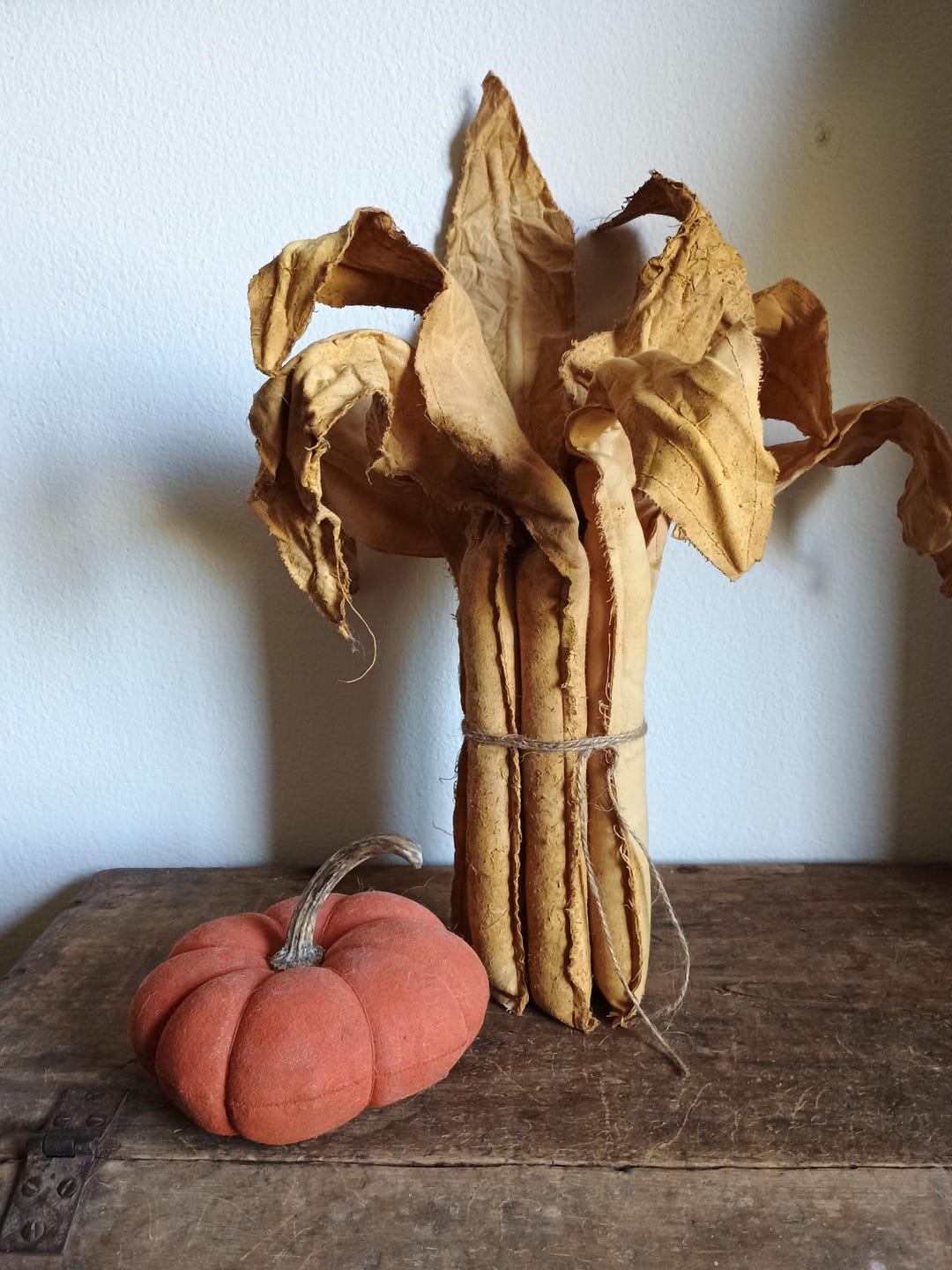 Primitive Handmade Corn Shock With Pumpkin - Etsy