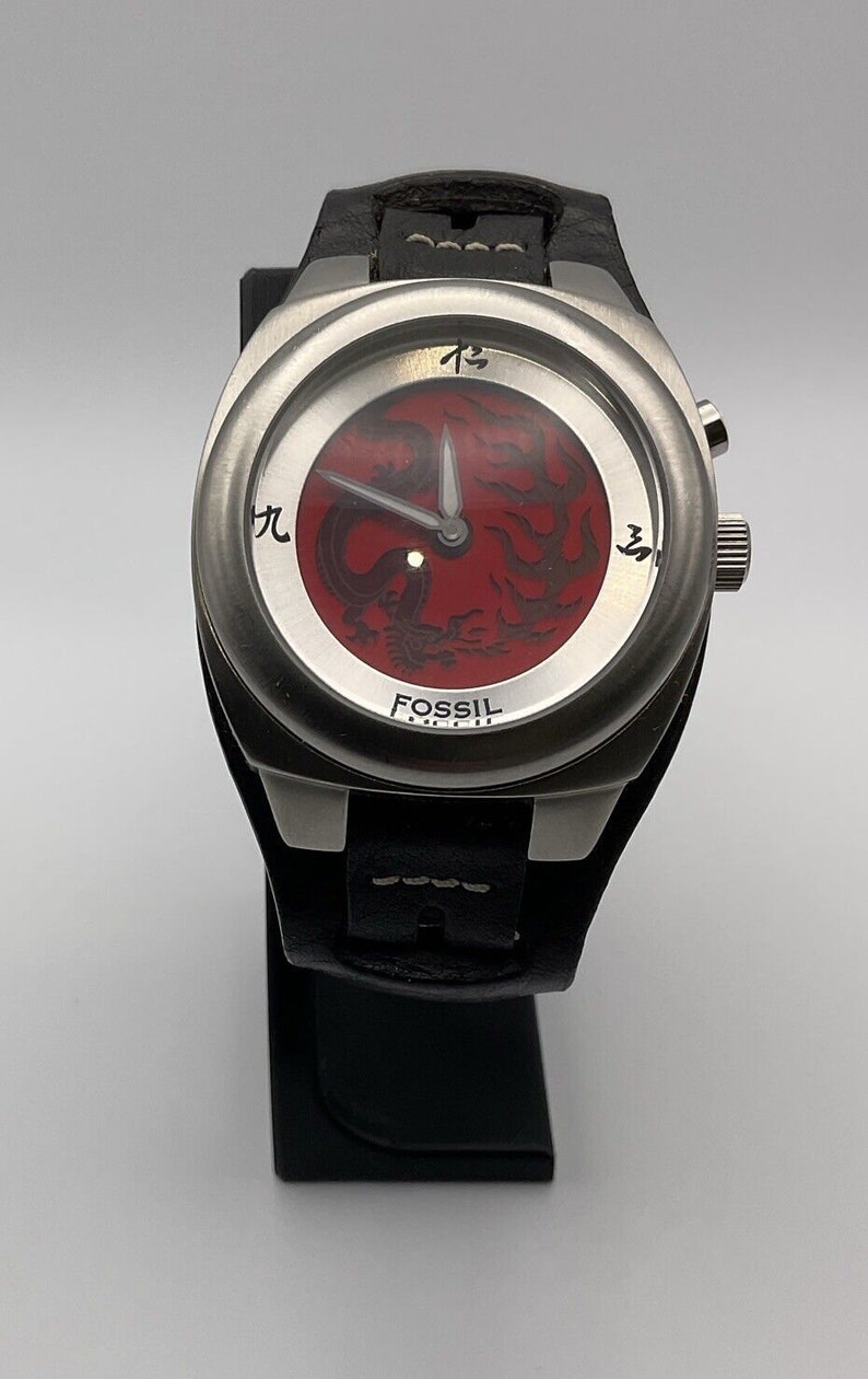 Vintage 90s Fossil Watch Big Tic Animated Dragon New Battery Works - Etsy
