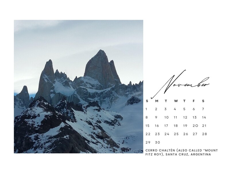 Patagonia Photo Calendar – Printable Download – A3 • A4 • A5 • US ...