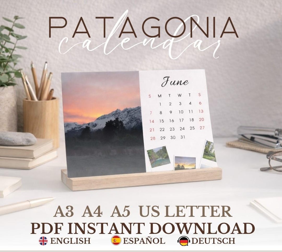 Printable Patagonia Calendar • Travel Photography • Digital Download ...