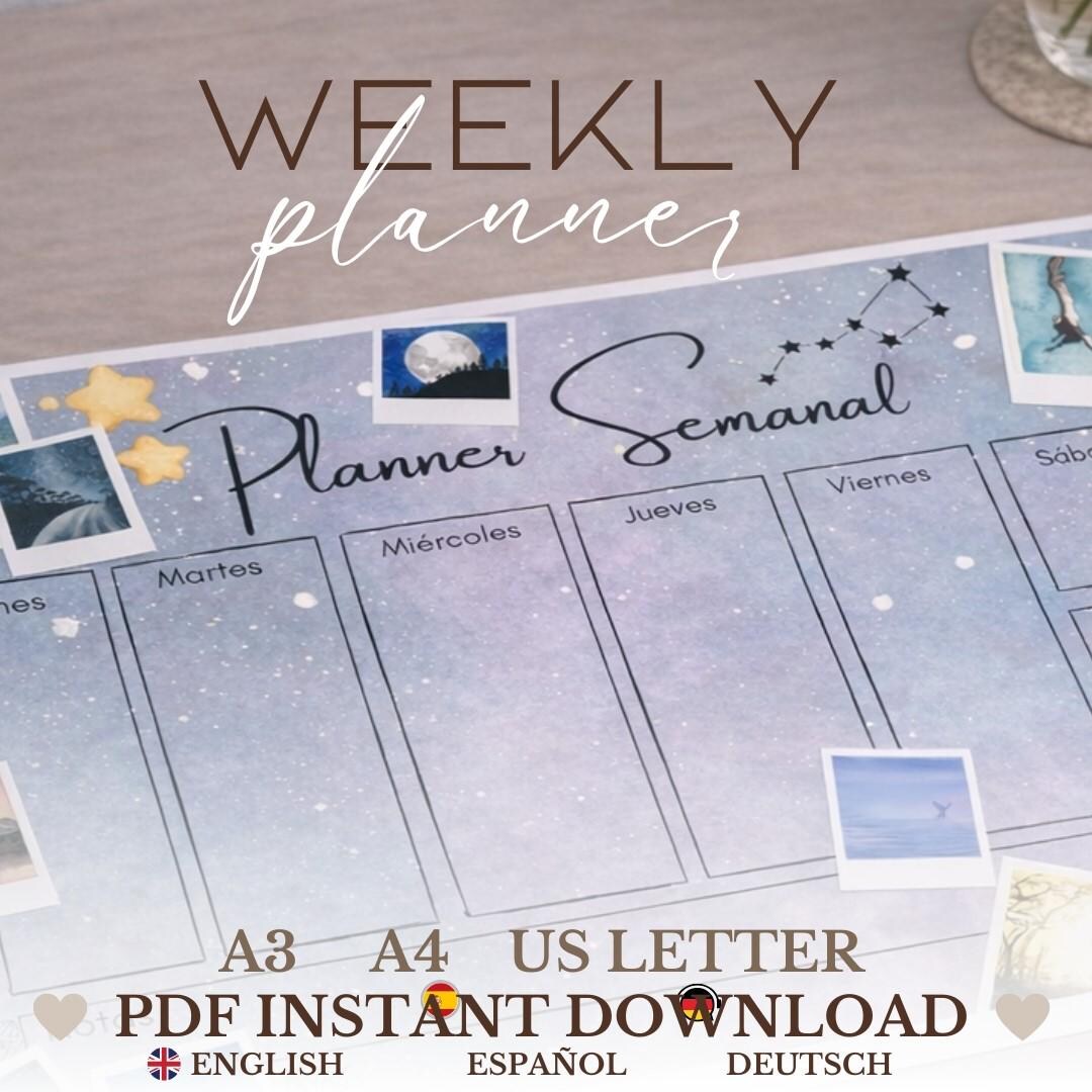 Printable Weekly Planner With Patagonia Watercolors | Digital Download ...