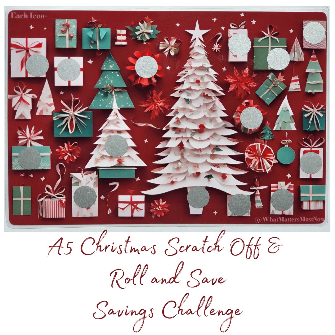 Beautiful Christmas Icon Scratch off and Roll and Save A5 Scratch off ...