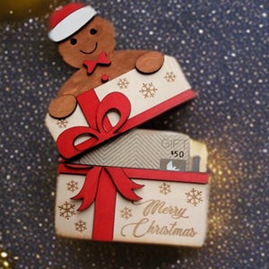 Gingerbread Man Gift Card Holder, Laser-cut, Hand-painted - Etsy