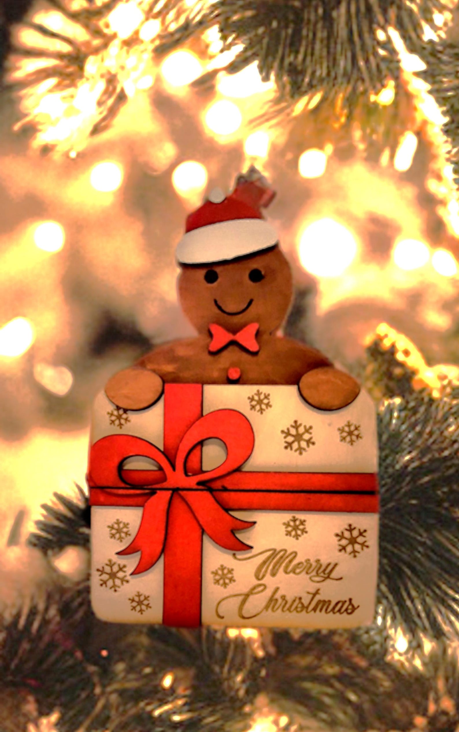 Gingerbread Man Gift Card Holder, Laser-cut, Hand-painted - Etsy