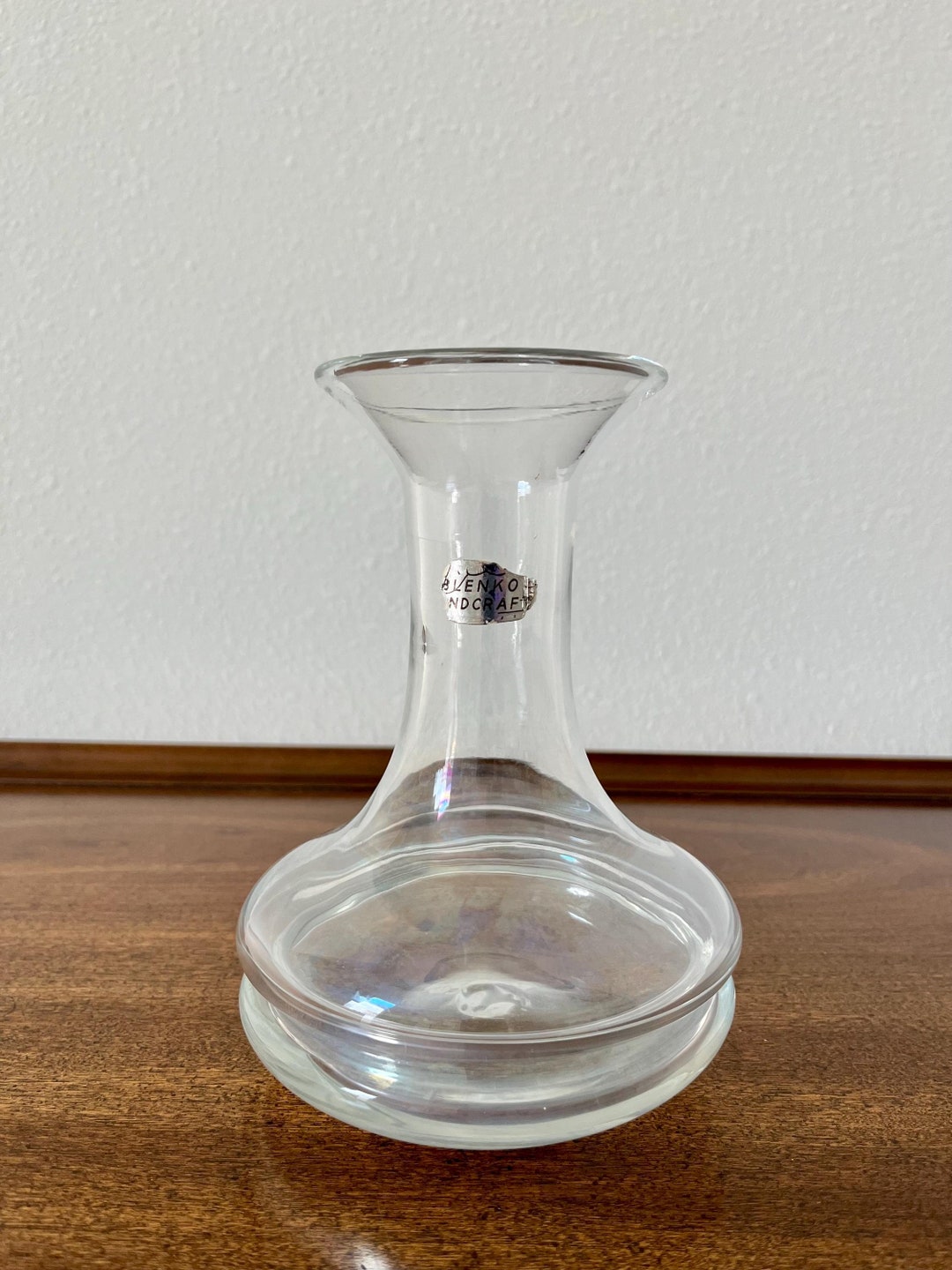 Vintage Blenko Hand Blown Glass Clear Vase 6 1/2 Inches - Etsy