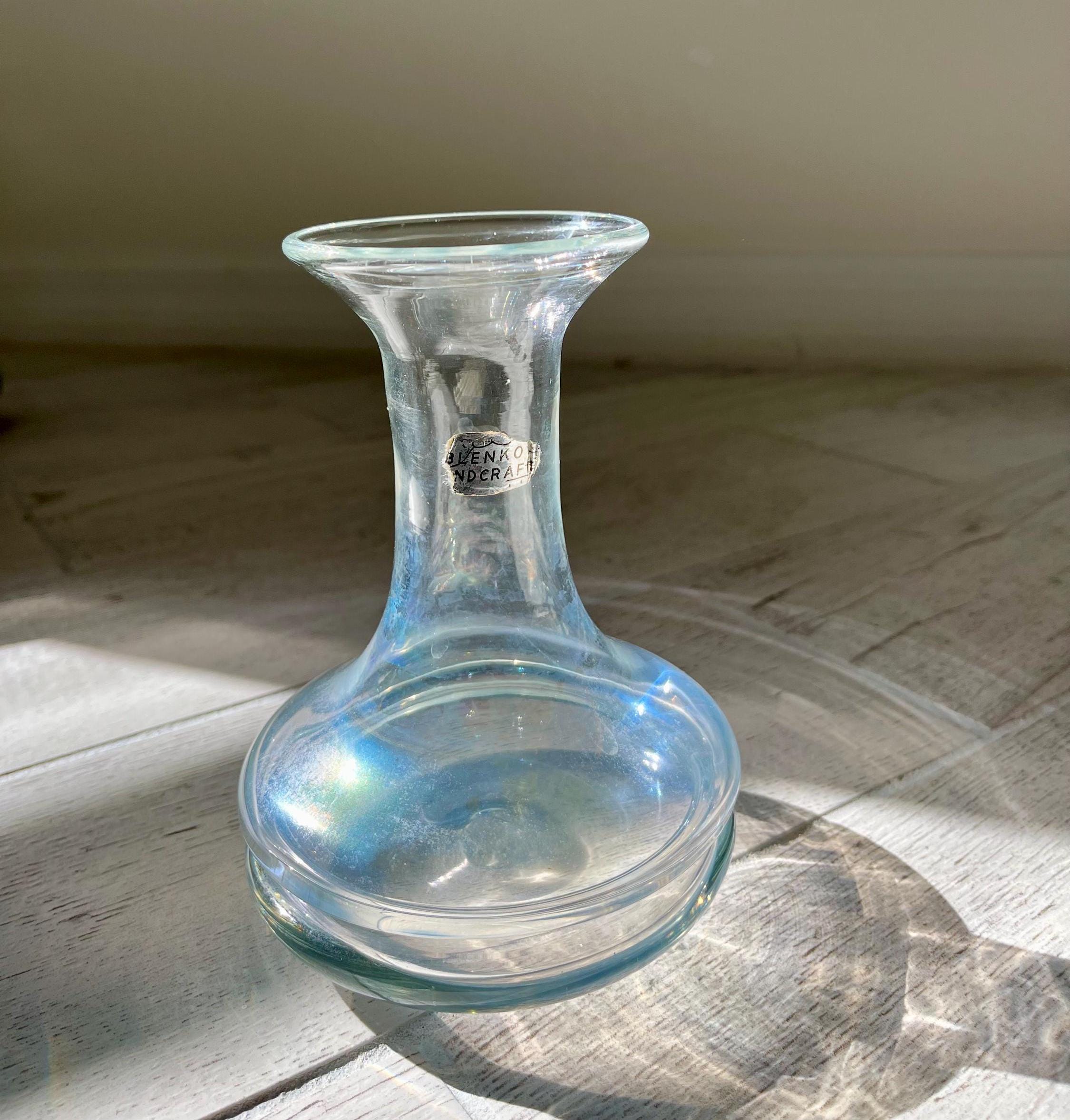 Vintage Blenko Hand Blown Glass Clear Vase 6 1/2 Inches - Etsy