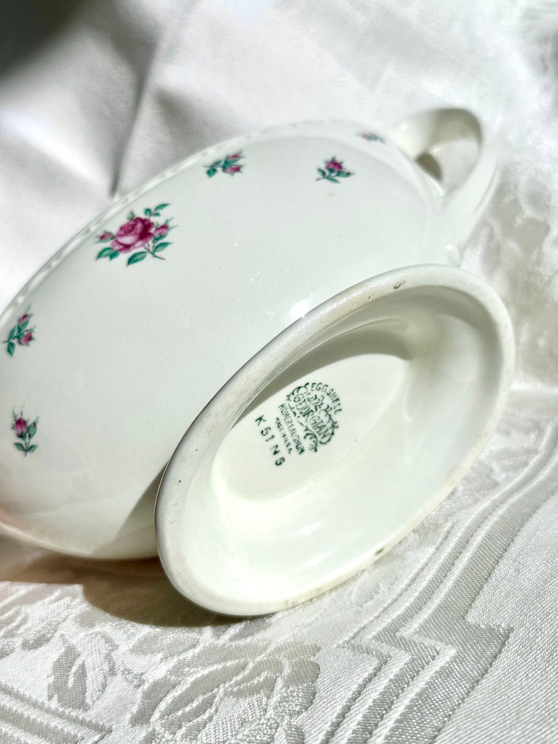 Antique rambler Rose Homer Laughlin Dish 1950s Eggshell Georgian, Made ...