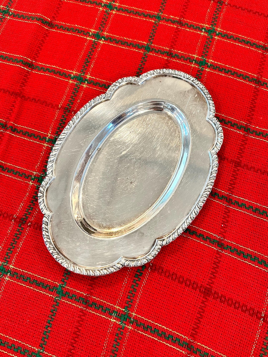 Vintage Scalloped Silverplate Plate, Tray by Wallace Silver Plate M601 ...