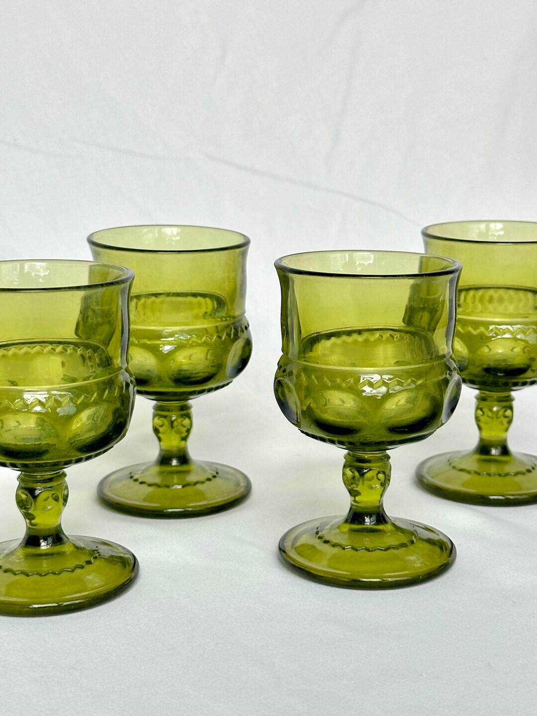 Vintage Set of 4 Crown Green Glasses by Colony | Midcentury Modern ...