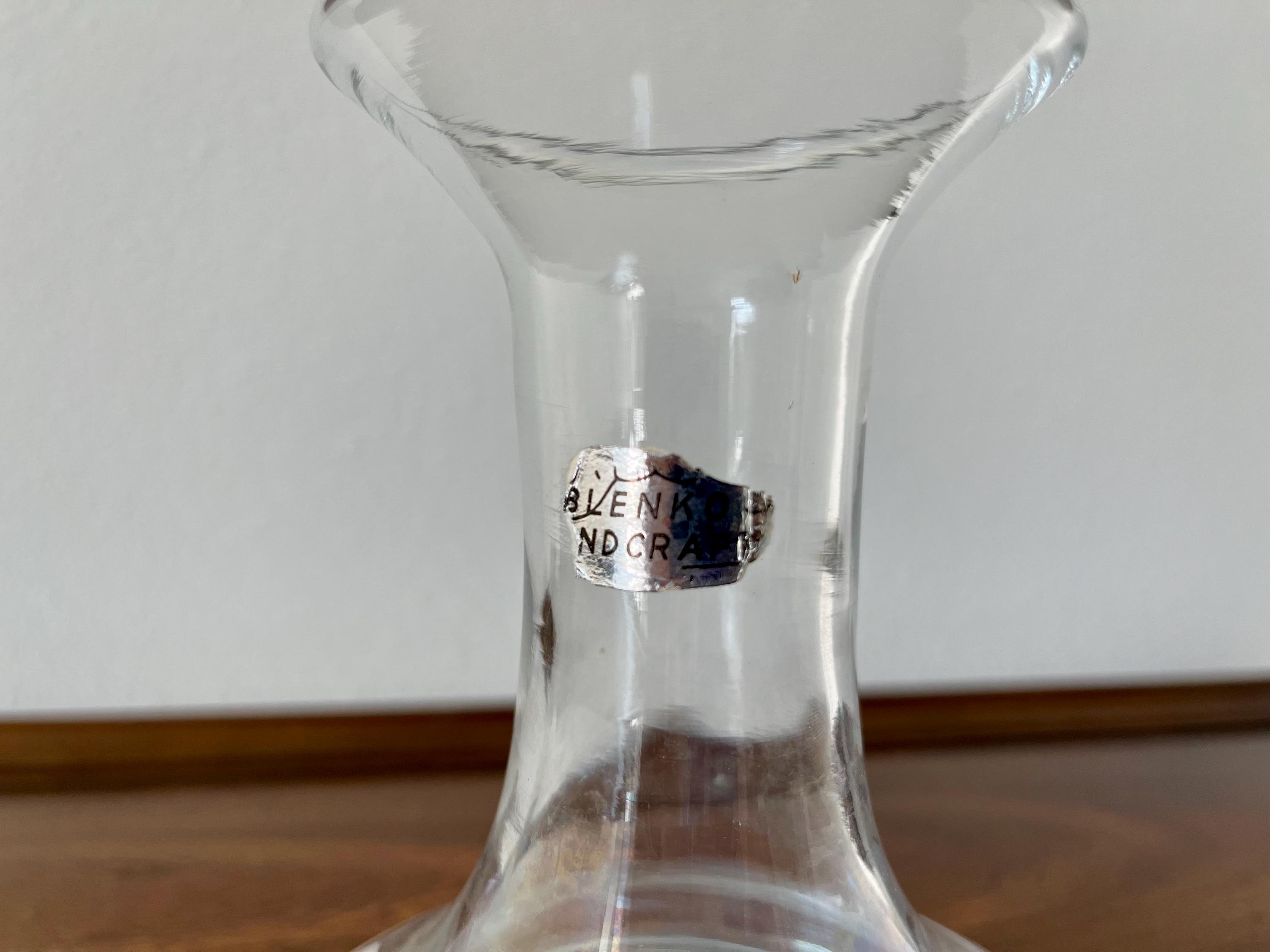 Vintage Blenko Hand Blown Glass Clear Vase 6 1/2 Inches - Etsy