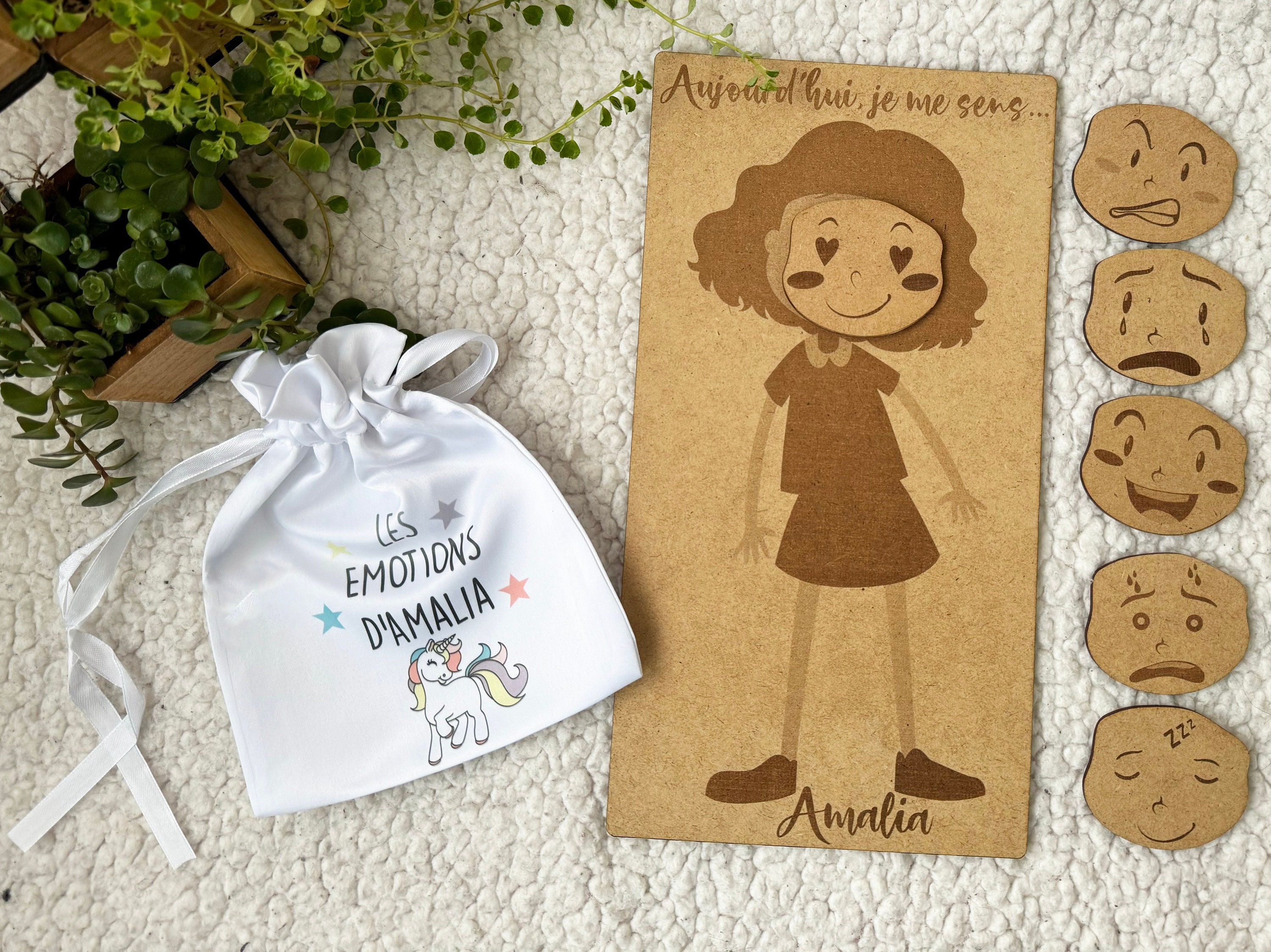 Personalized Wooden Emotion Board Montessori Emotion Wheel Emotions Man ...