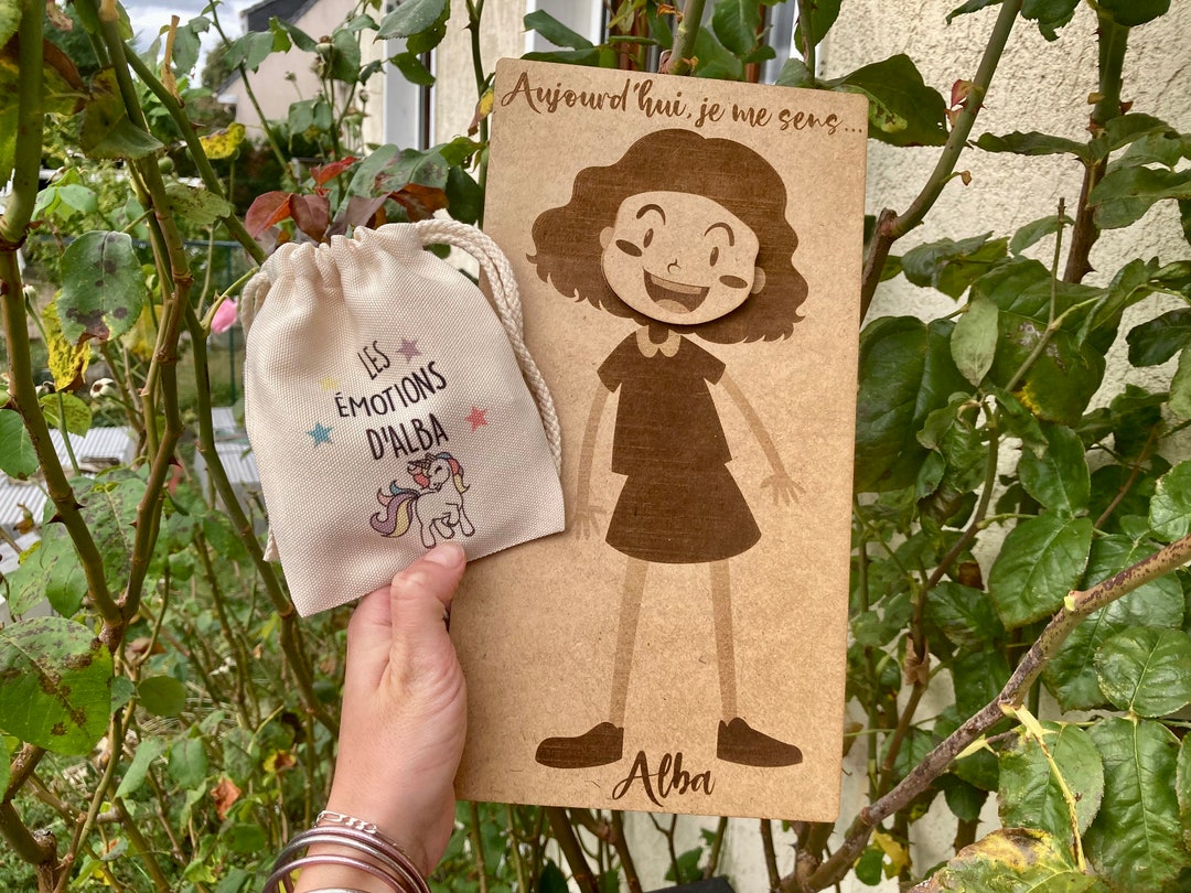 Personalized Wooden Emotion Board Montessori Emotion Wheel Emotions Man ...