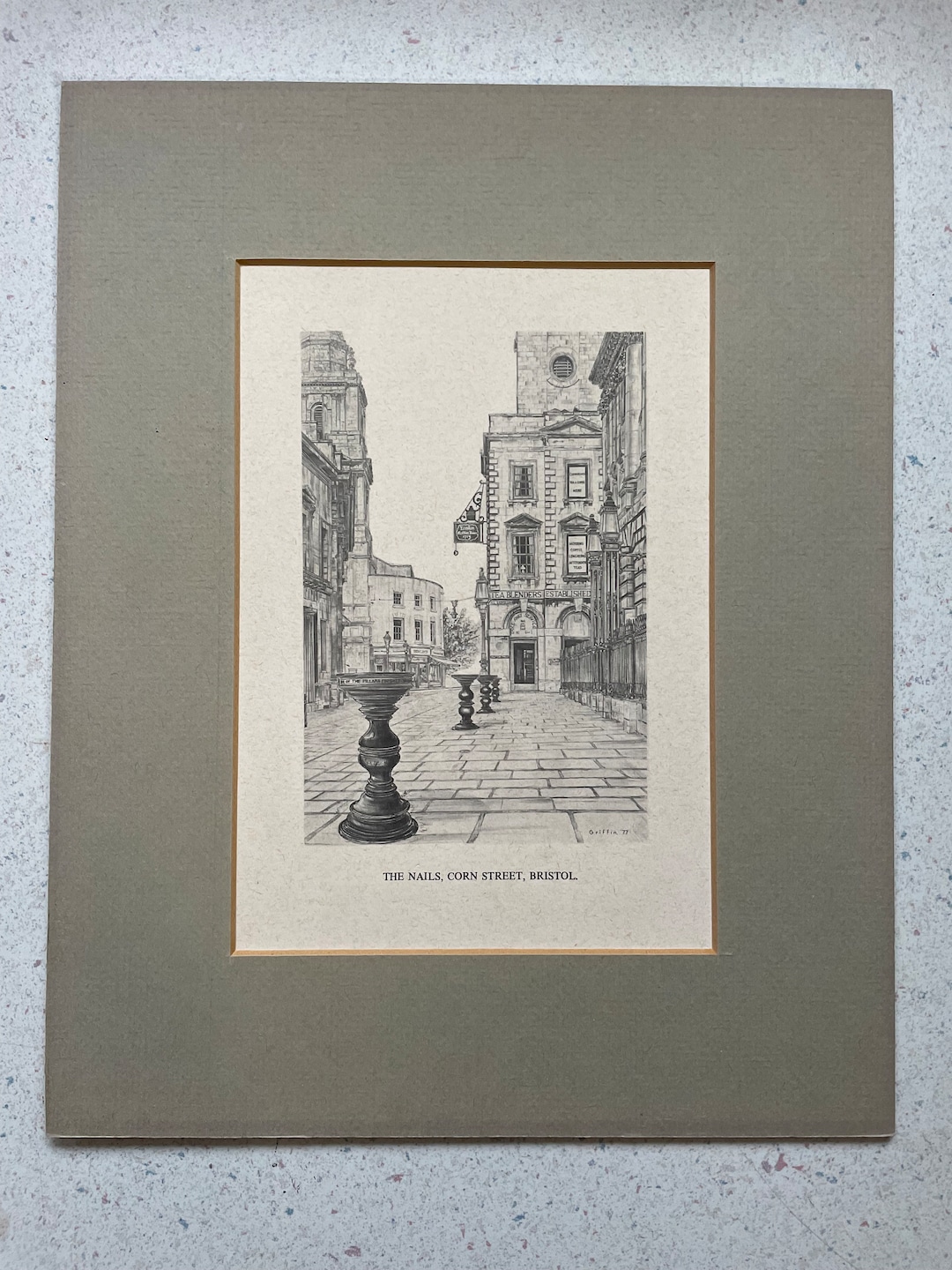Sketch Art Vintage Bristol United Kingdom Rare Artist Griffin Sketched ...