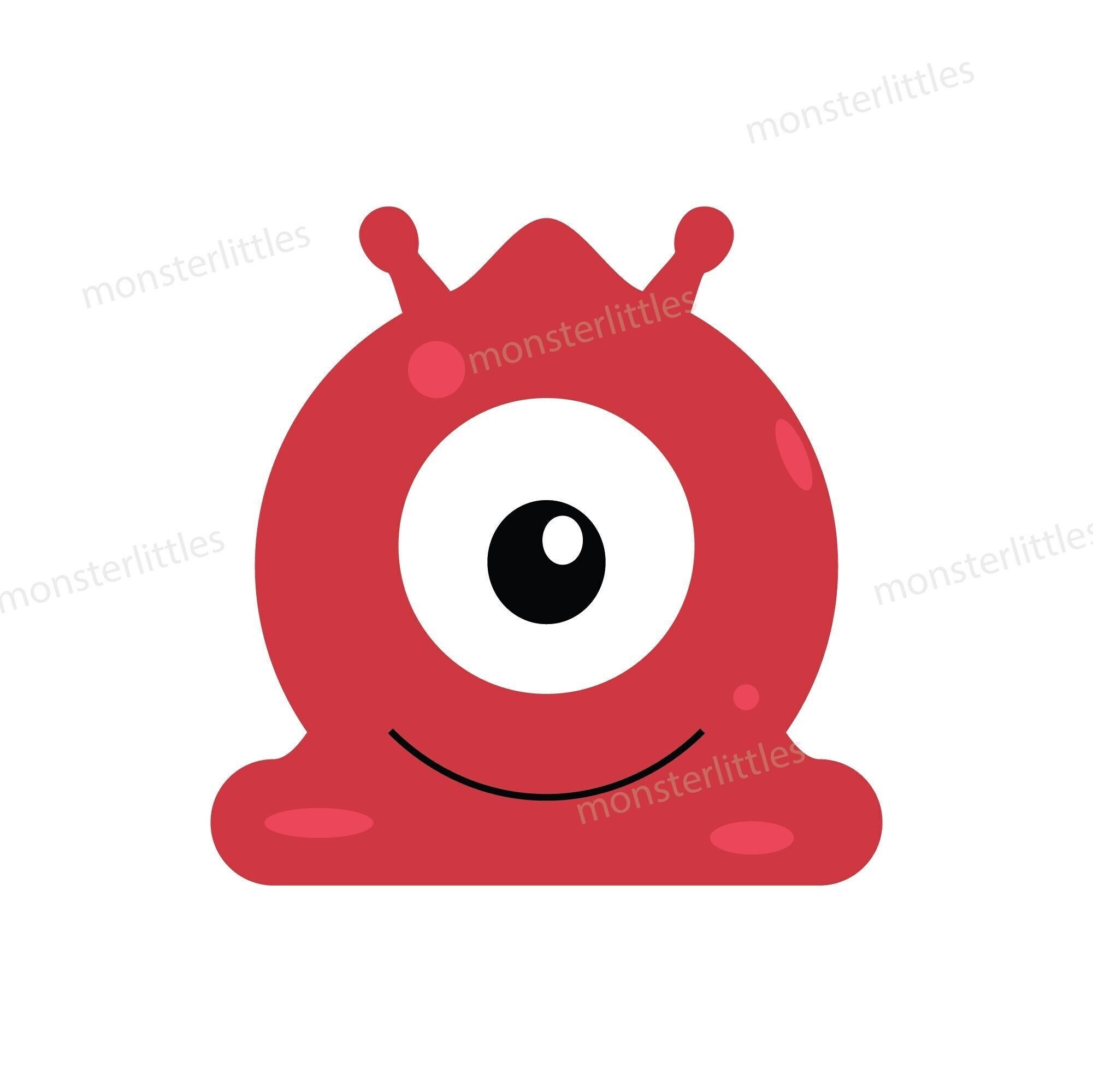 Red Happy Monster Clip Art PNG Kids Crafts Alien Monster - Etsy
