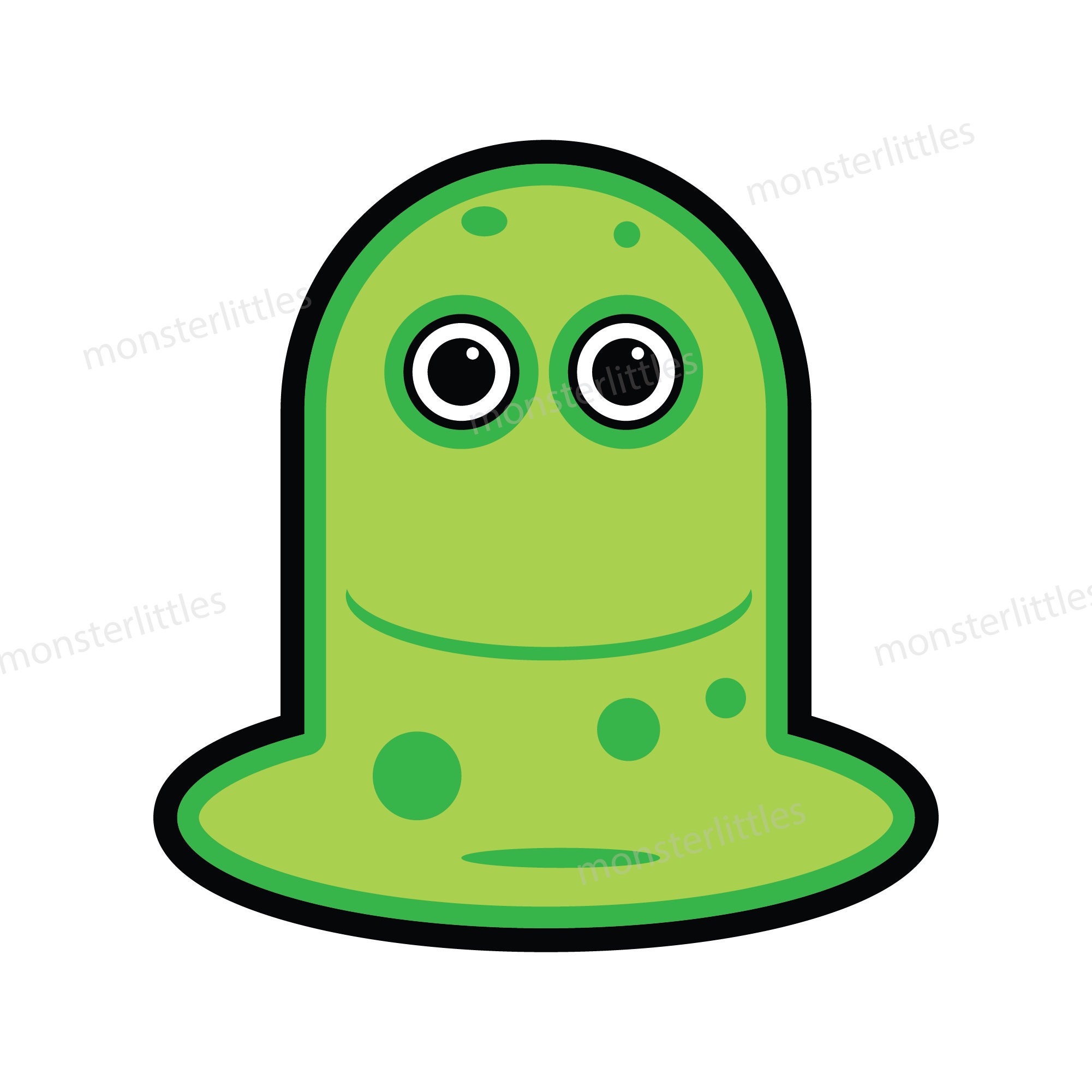 Green Slime Monster Clip Art PNG Kids Crafts Silly Monster - Etsy