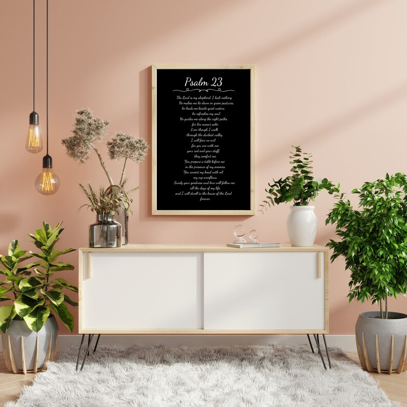 Psalm 23 Framed Bible Verse the Lord is My Shepard Christian Art Large ...