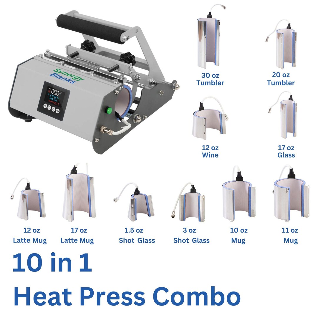 Synergy Blanks Elite Pro 10 in 1 Tumbler Heat Press Gray - Etsy