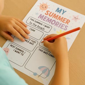 My Summer Memories Printable | Kids Summer Memory Page | Back to School ...
