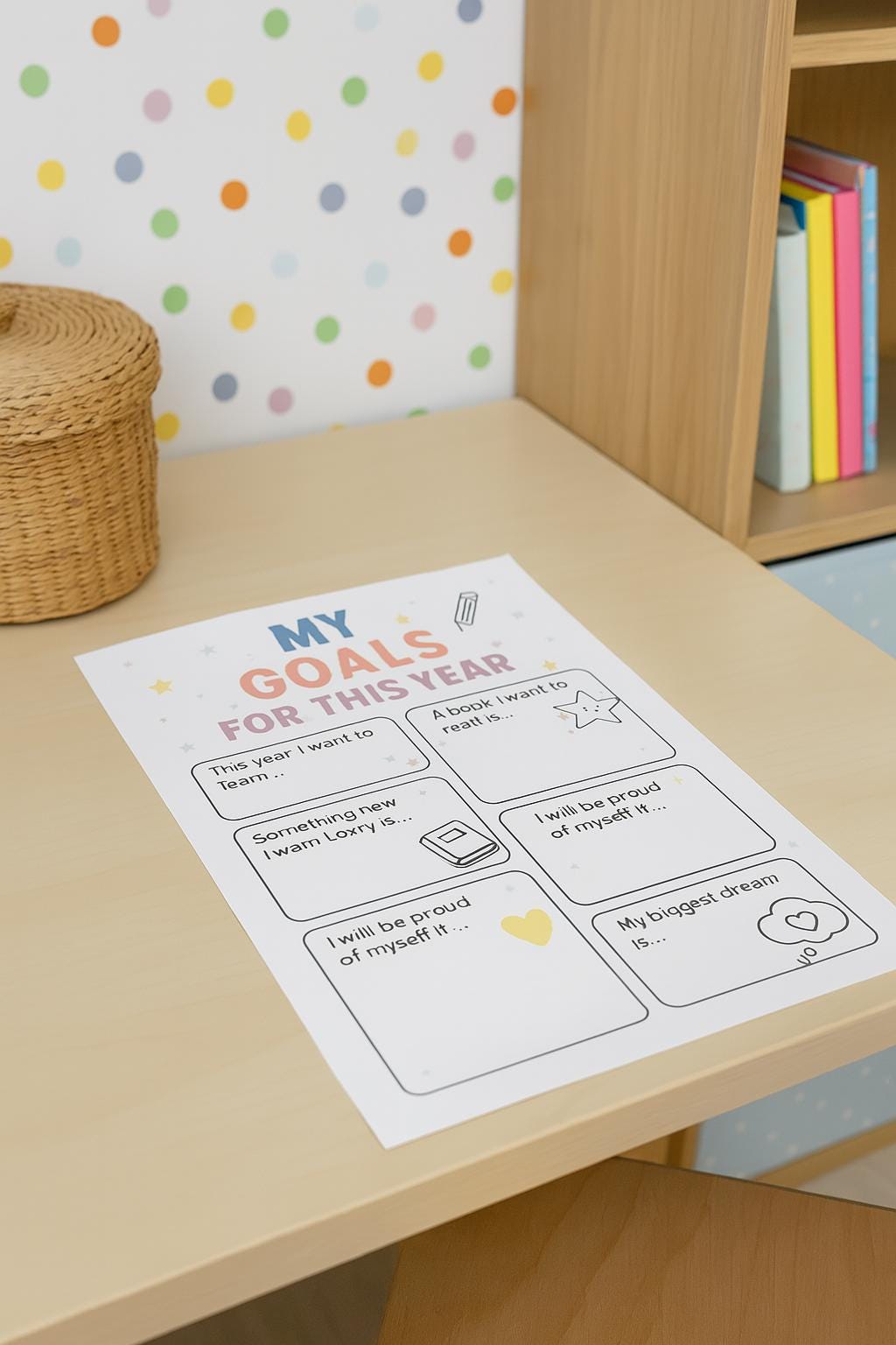 My Goals for This Year Printable | Kids Goal Setting Worksheet | New ...
