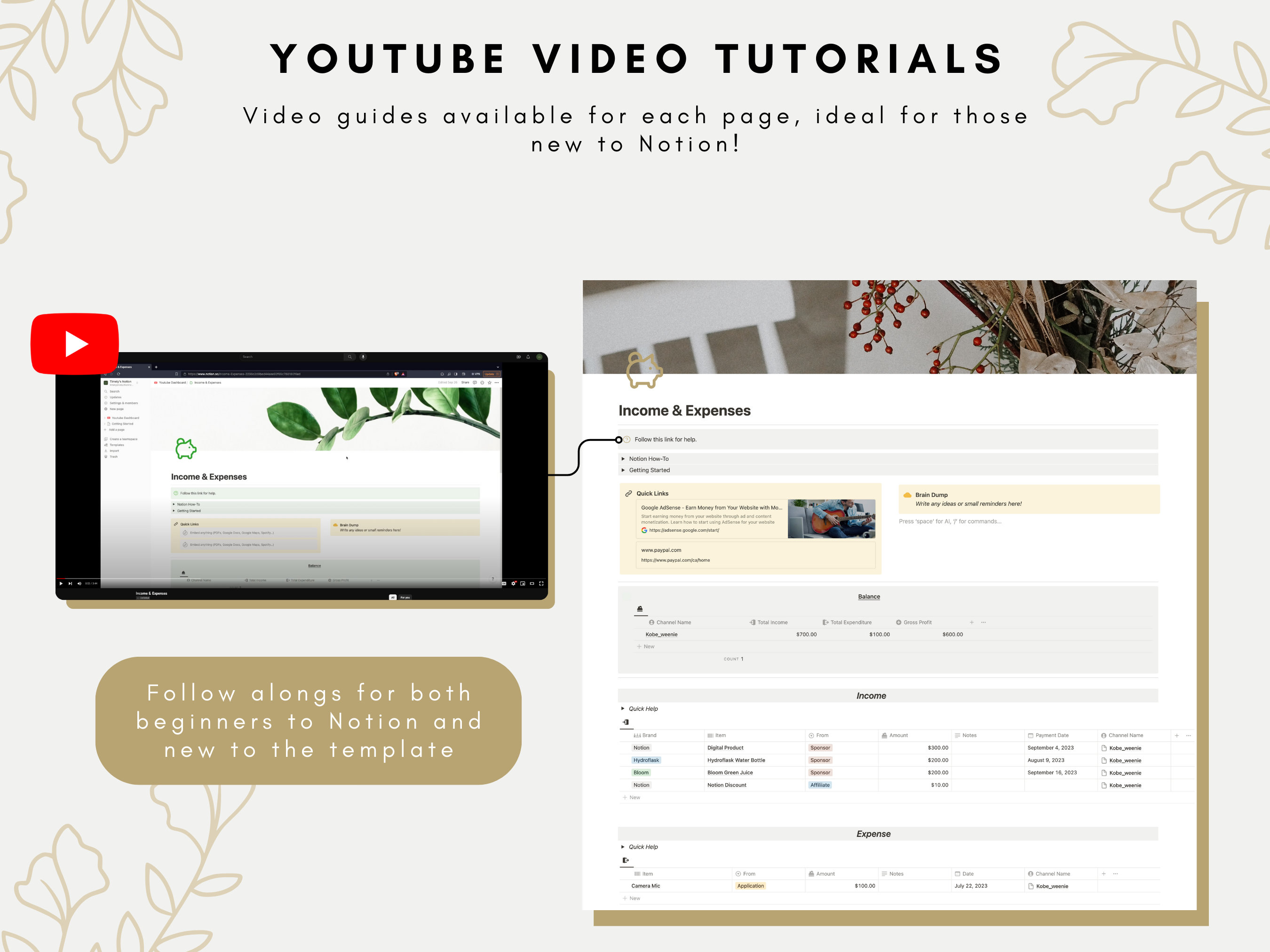 BOHO Tiktok Notion Template, Minimal Content Planner for Notion ...
