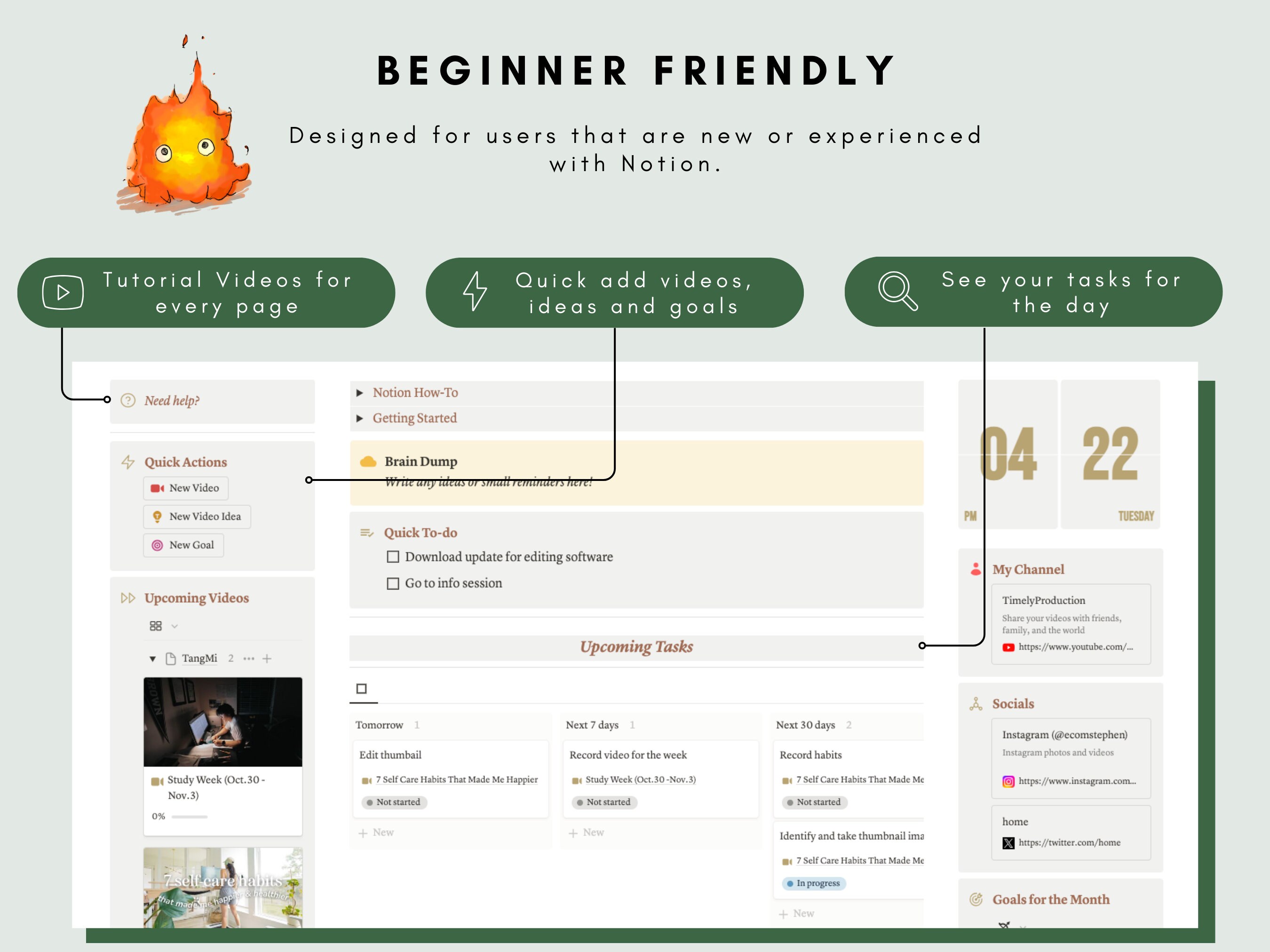 Youtube Notion Template, Studio Ghibli Content Planner, Notion ...
