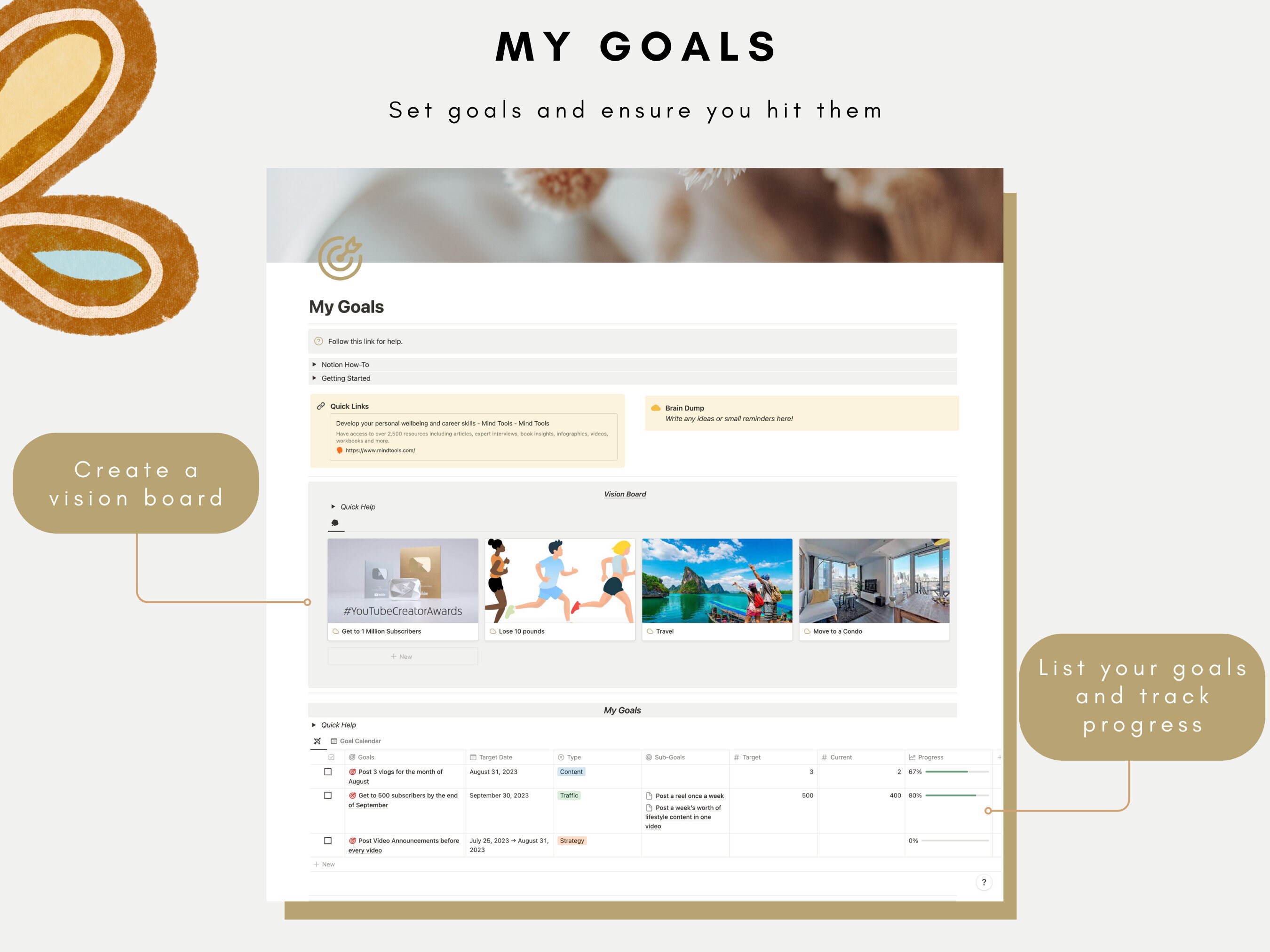 Youtube Content Planner, BOHO Aesthetic Notion Template, Minimal ...