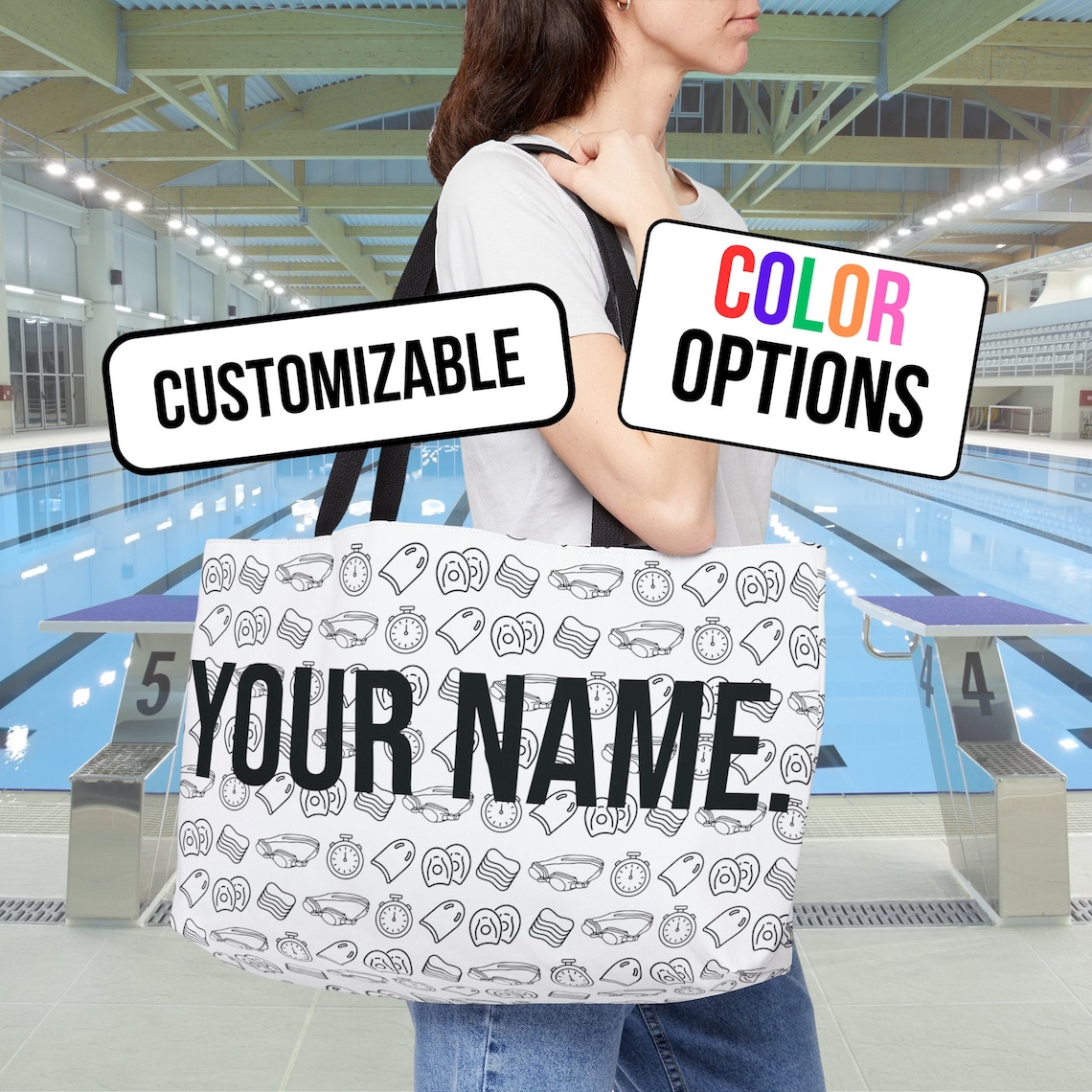 Custom Swim Bag, Personalized Swimming Bag, Custom Swim Gift, Personal ...