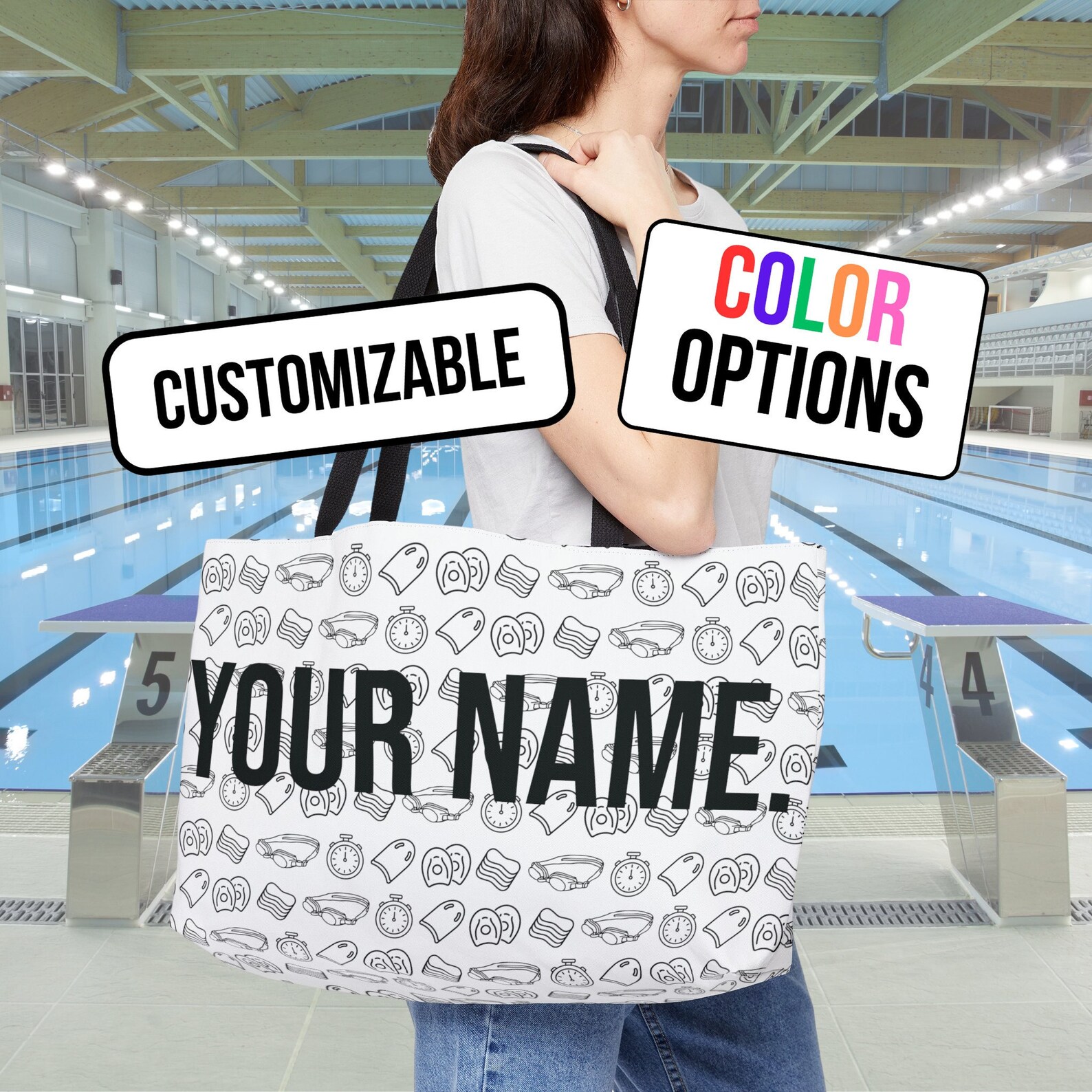 Custom Swim Bag, Personalized Swimming Bag, Custom Swim Gift, Personal ...