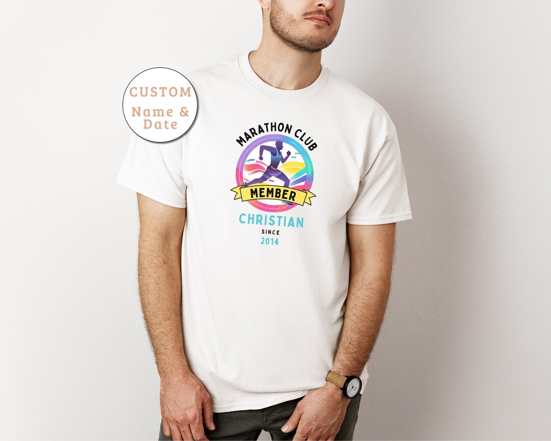 Custom Marathon Run Shirt Men, Personalized Marathon Shirt, Dad Runner ...