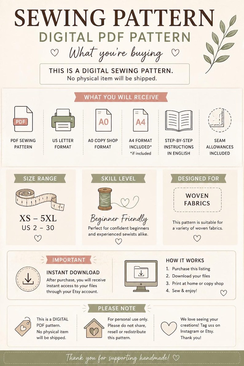 Summer Dress Sewing Pattern PDF, Sleeveless A-line Dress Pattern, Women ...