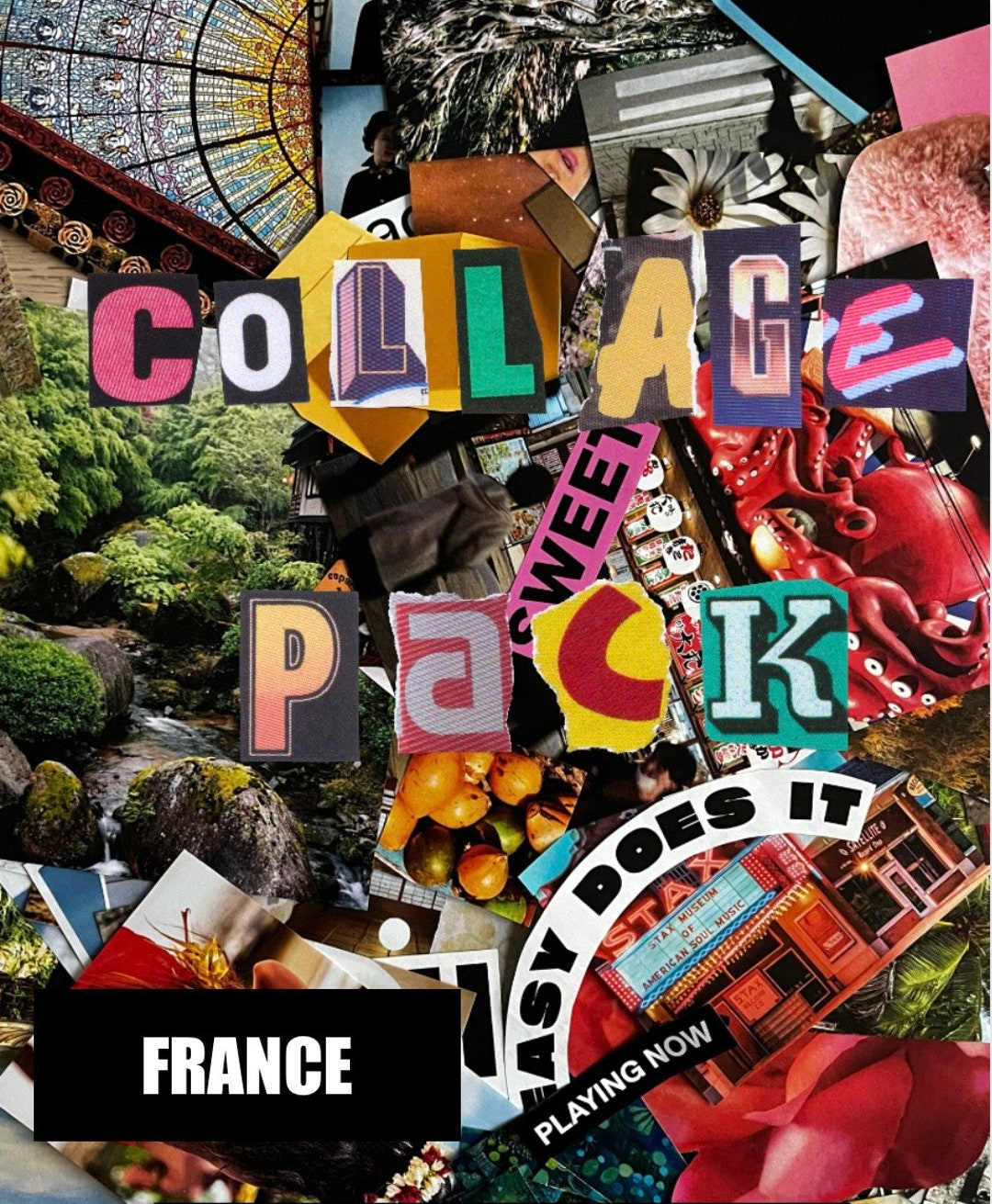 France Collage Kit Assorted Pre-cut Images Hand-sourced Collage - Etsy