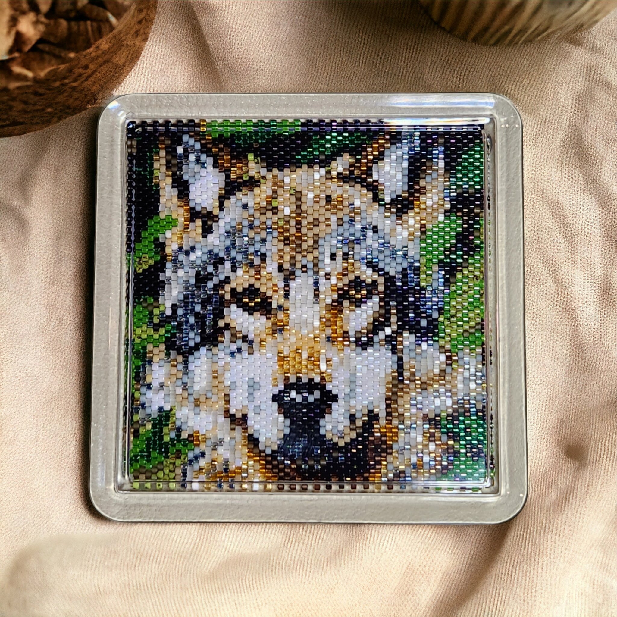 Timber Wolf Coaster Pattern in Even Count Peyote Stitch - Etsy