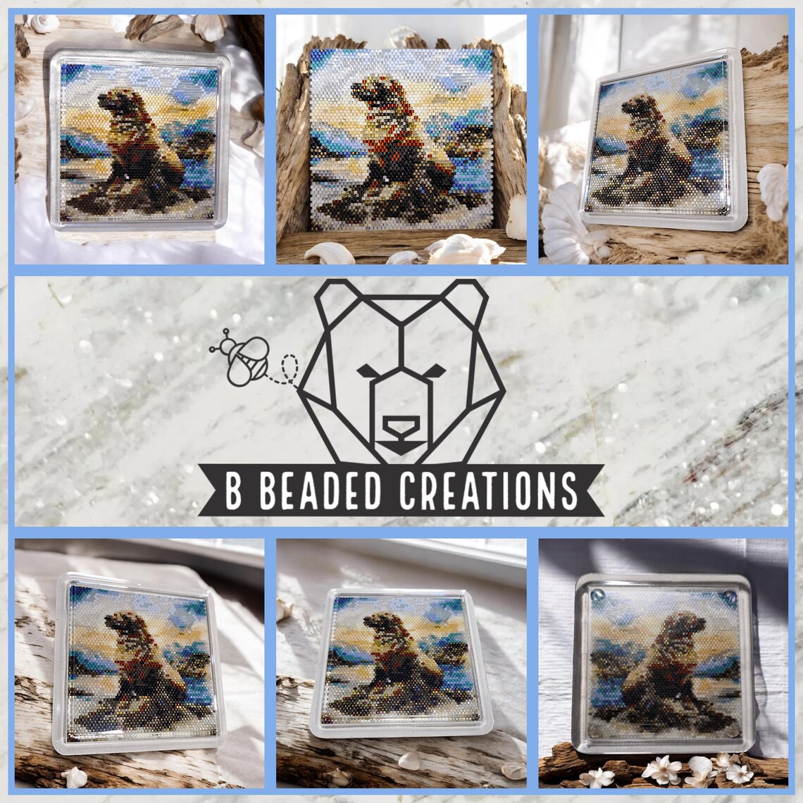 Pacific Northwest Marine Animal Even Count Peyote Coaster Patterns *SET ...