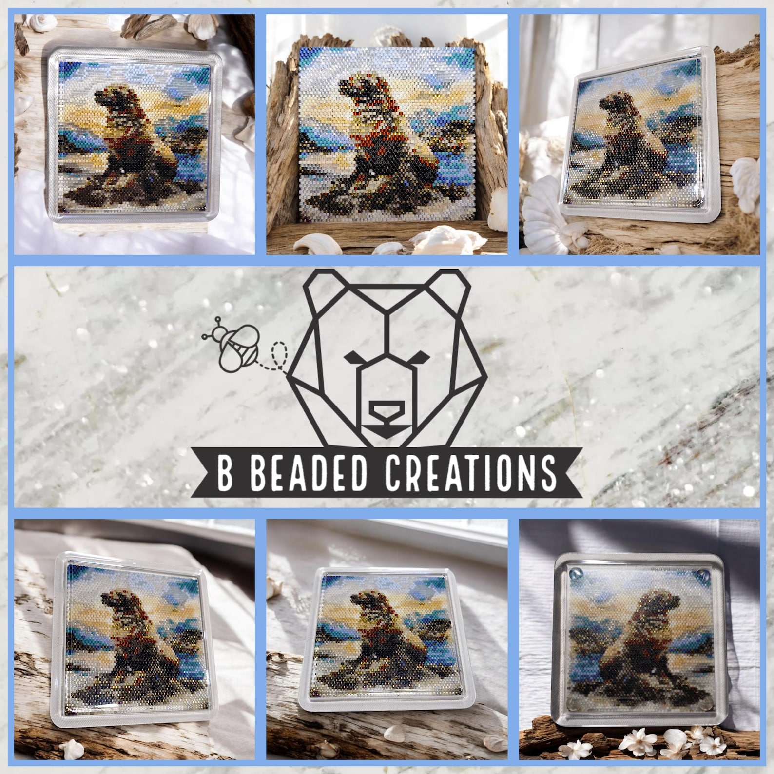 Pacific Northwest Marine Animal Even Count Peyote Coaster Patterns *SET ...