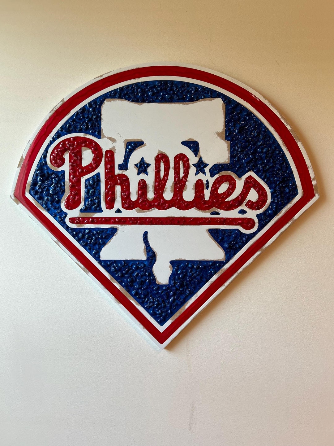 Phillies Wood & Epoxy Wall Art: Baseball Home Decor - Etsy