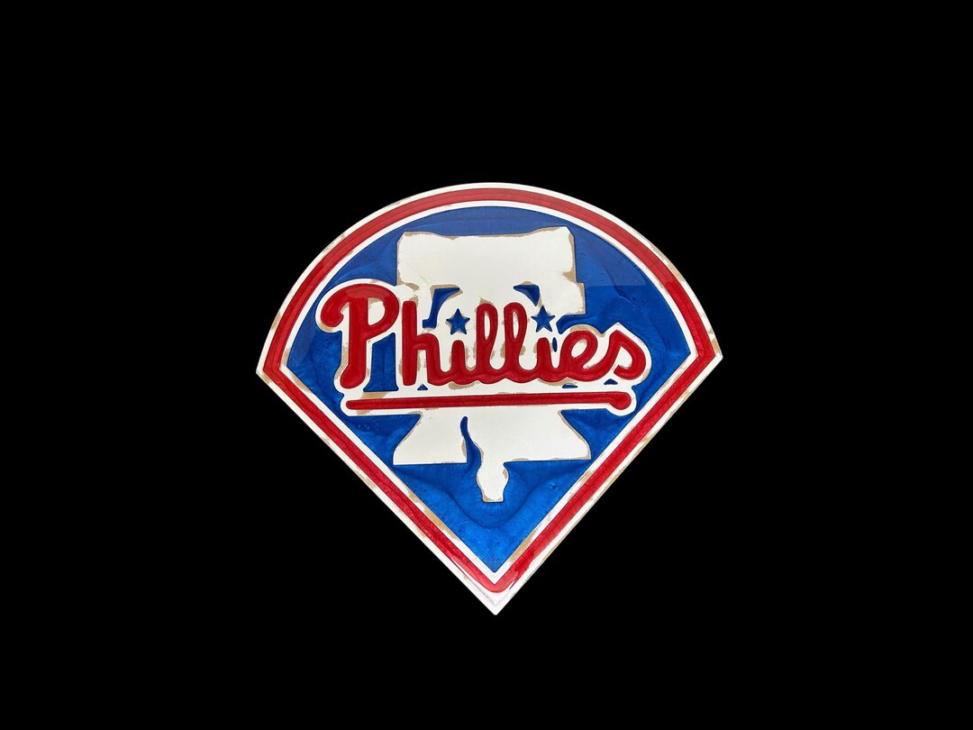 Rustic Philadelphia Phillies Wood and Epoxy Logo Phillies Home Decor ...