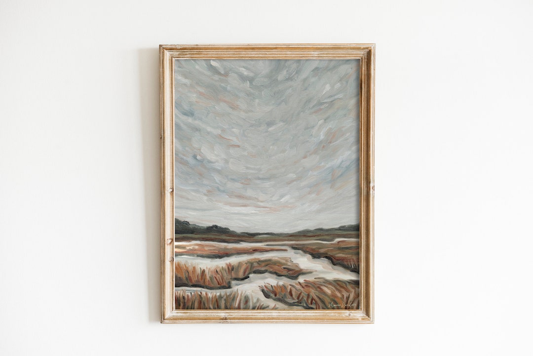 Marsh Oil Painting | Coastal Marsh Painting | Salt Marsh Art Print ...