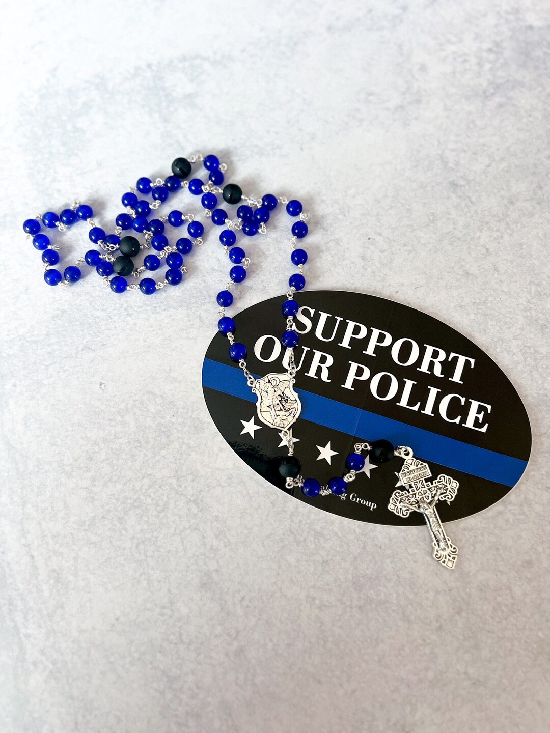 Thin Blue Line St. Michael the Archangel Rosary - Etsy